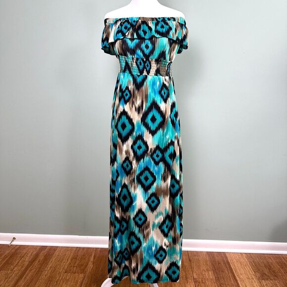 Poetry | Dresses | Poetry Off The Shoulder Maxi Dress Long Ikat ...